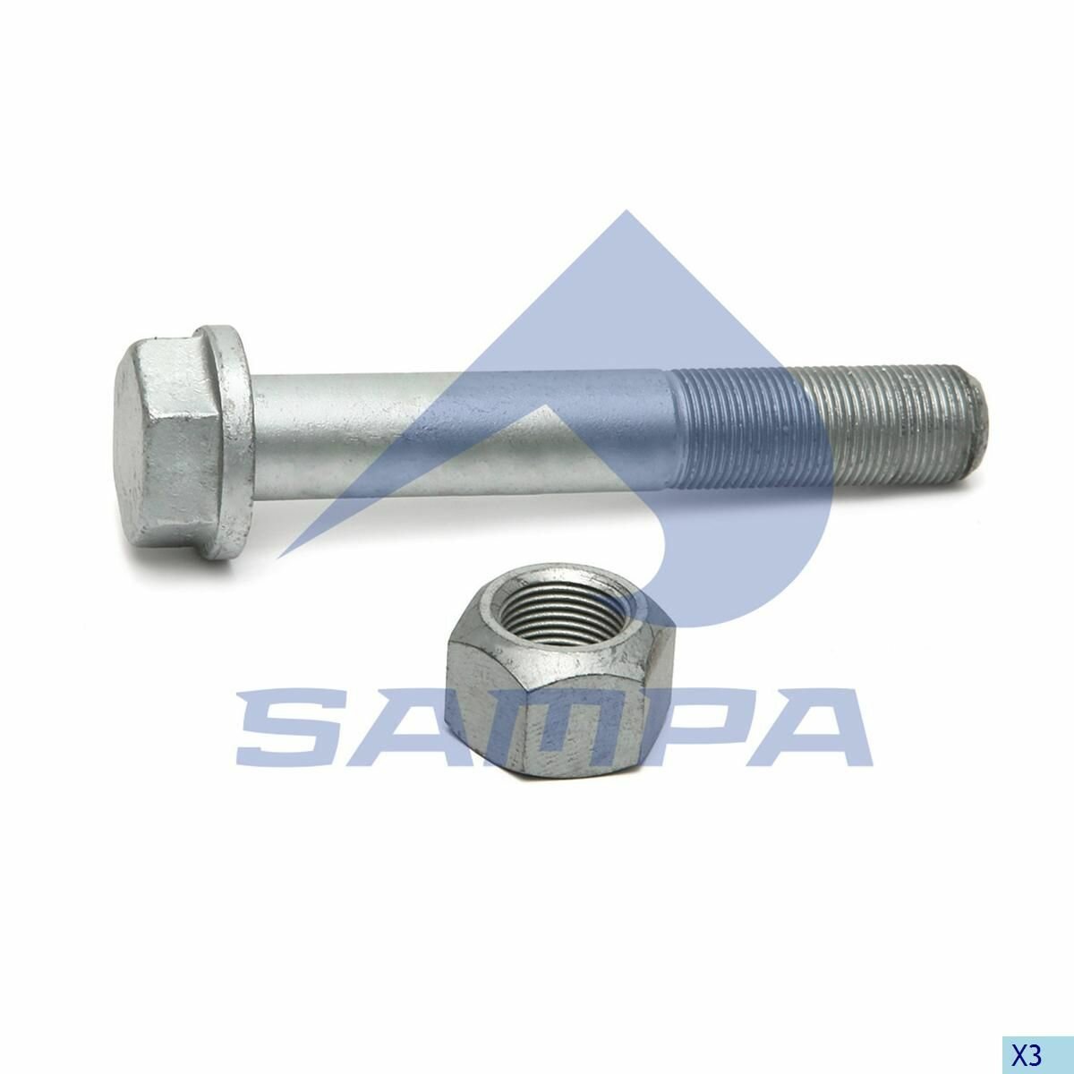 Болт M20х1,5х125 амортизатора с гайкой SAF 075.634 SAMPA