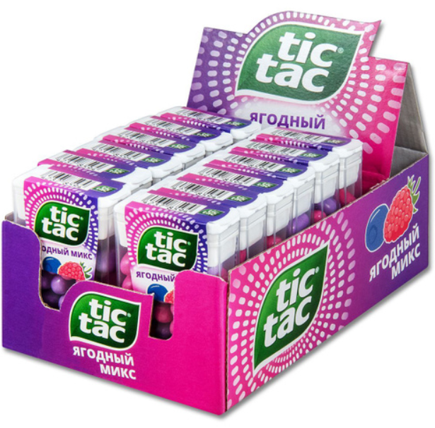 Tic Tac Конфеты драже, Ягодный микс, 16 г - 12 штук