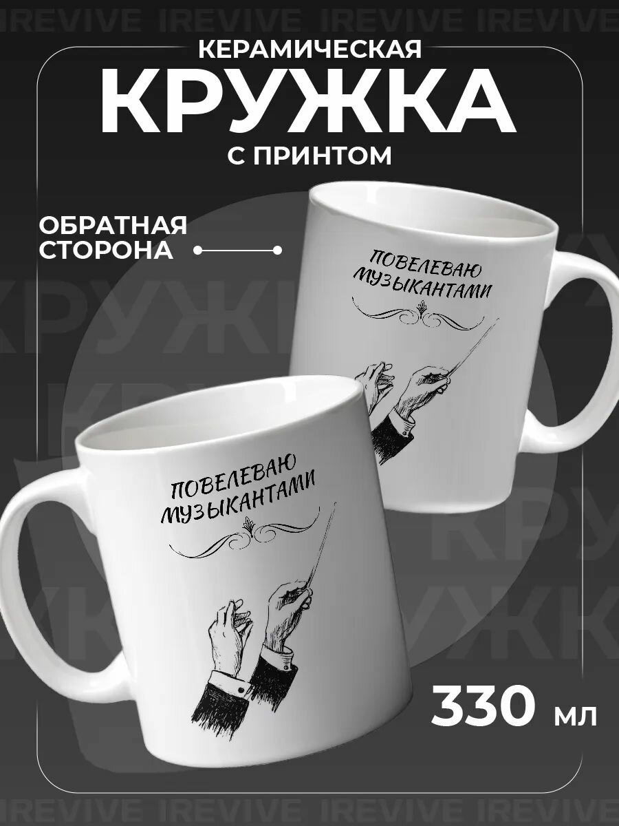 Кружка керамическа PNP NARD, 330 мл, с цветным принтом подарок дирижеру