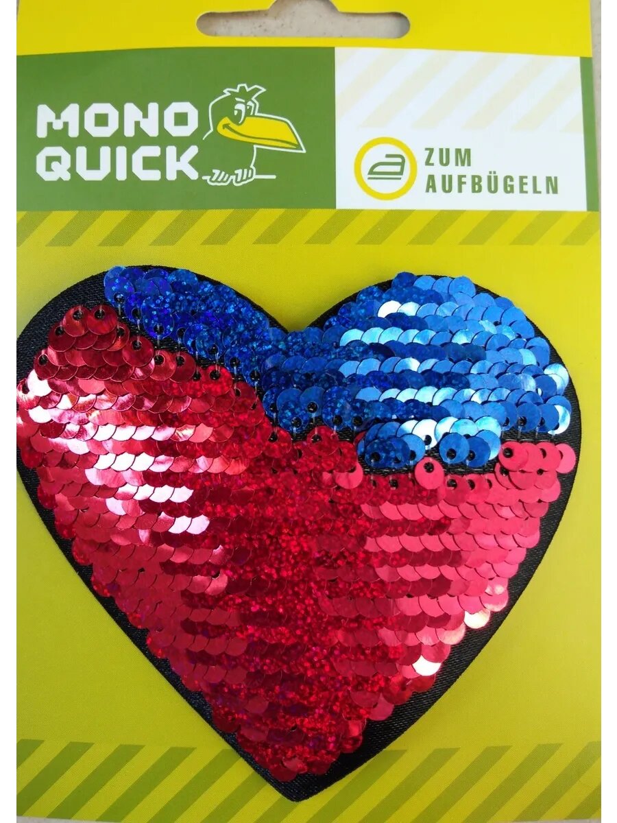 Термоаппликация Сердце с двухсторонними пайетками