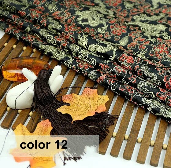 Китайская парчовая ткань с рисунком дракона 100% полиэстер Color 12