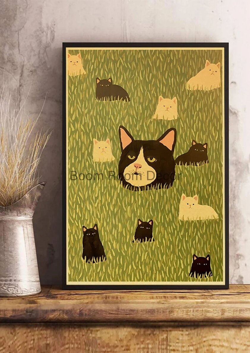 Бумажный постер котик Z163, 30x21cm
