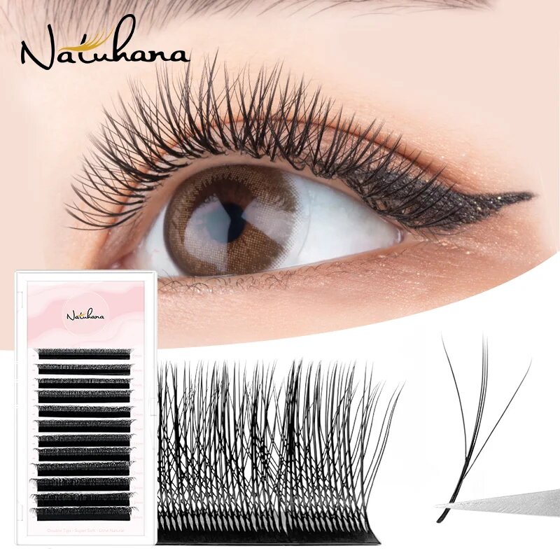 NATUHANA Ресницы 3D, изгиб LU, 8-14 Mixed