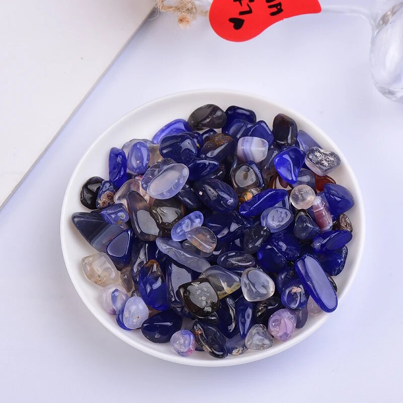 Натуральный кристаллы аметист агат olevo Темно-синий, 100g, blue agate