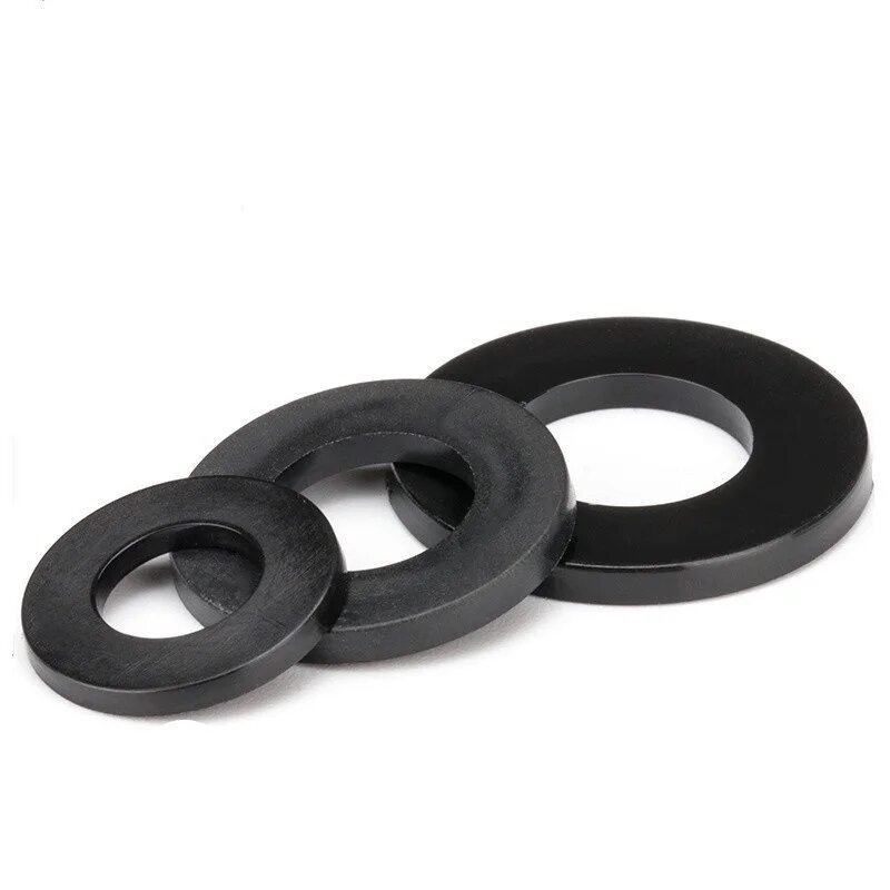 M2 M2, 5 M3 M4 M5 M6 M8 M10 M12 M14 M16 M18 M20 белая черная нейлоновая пластиковая плоская шайба прокладка изоляционное кольцо Black, M14x27x2.5 (25pcs)