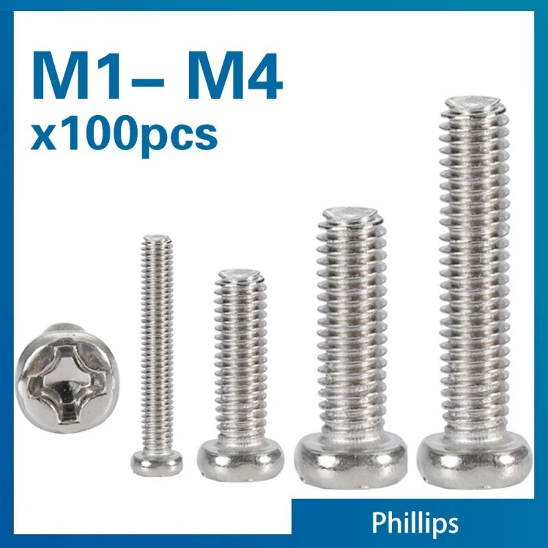 Винты с крестообразной головкой XMSJ, никелированные, углеродистая сталь M2 M2.5 M3 M4 М2, 7 мм