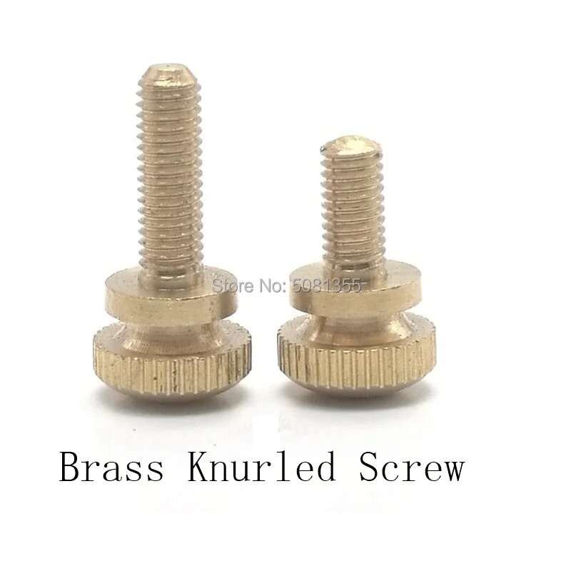 Латунные винты с накатанной головкой M3 M4 M5 M6 5 x 12 2pcs, Brass