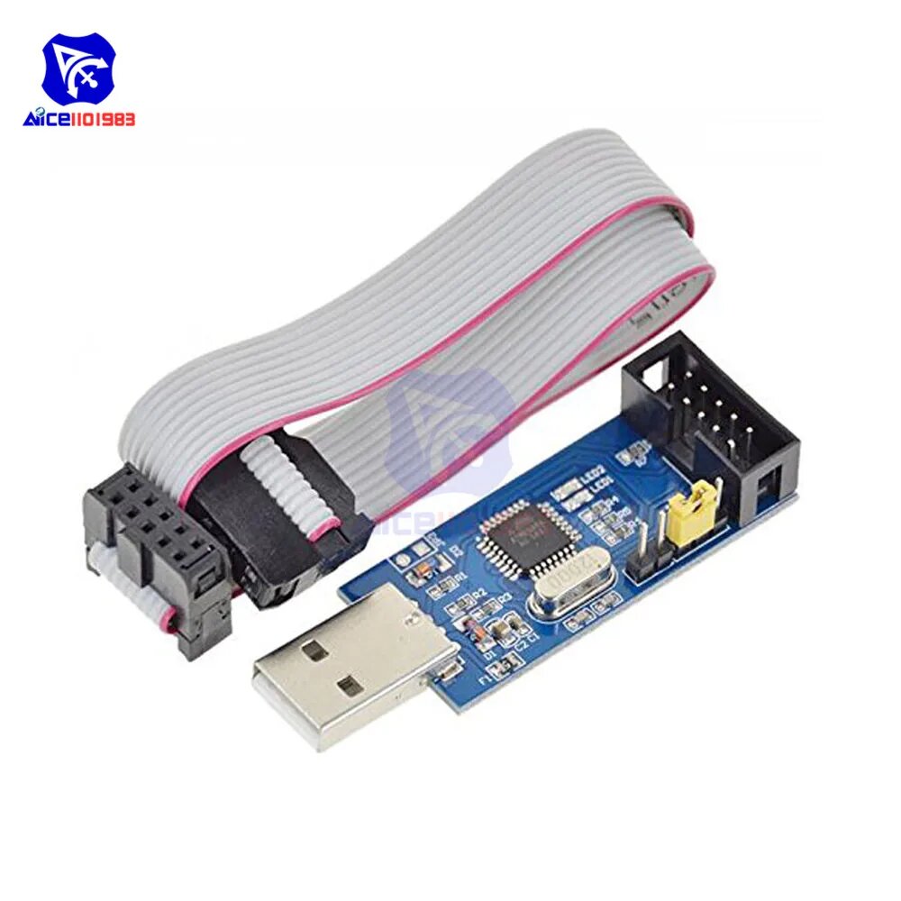 Программатор diymore USBASP USBISP AVR, ATMEGA8 ATMEGA128 USB ISP USB ASP для Arduino 51 AVR MCU, с кабелем для загрузки JTAG