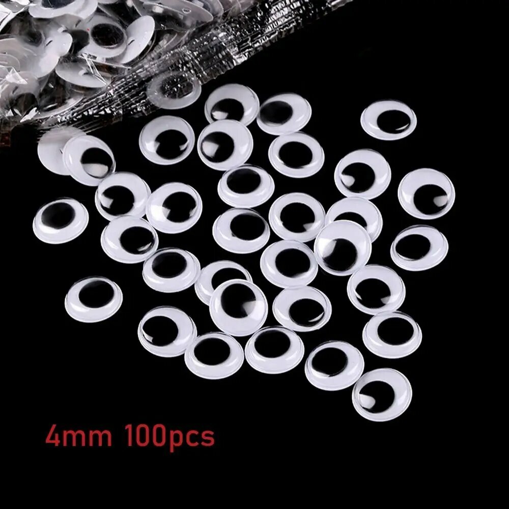 Кукольные глаза белые 4mm, 100 шт.