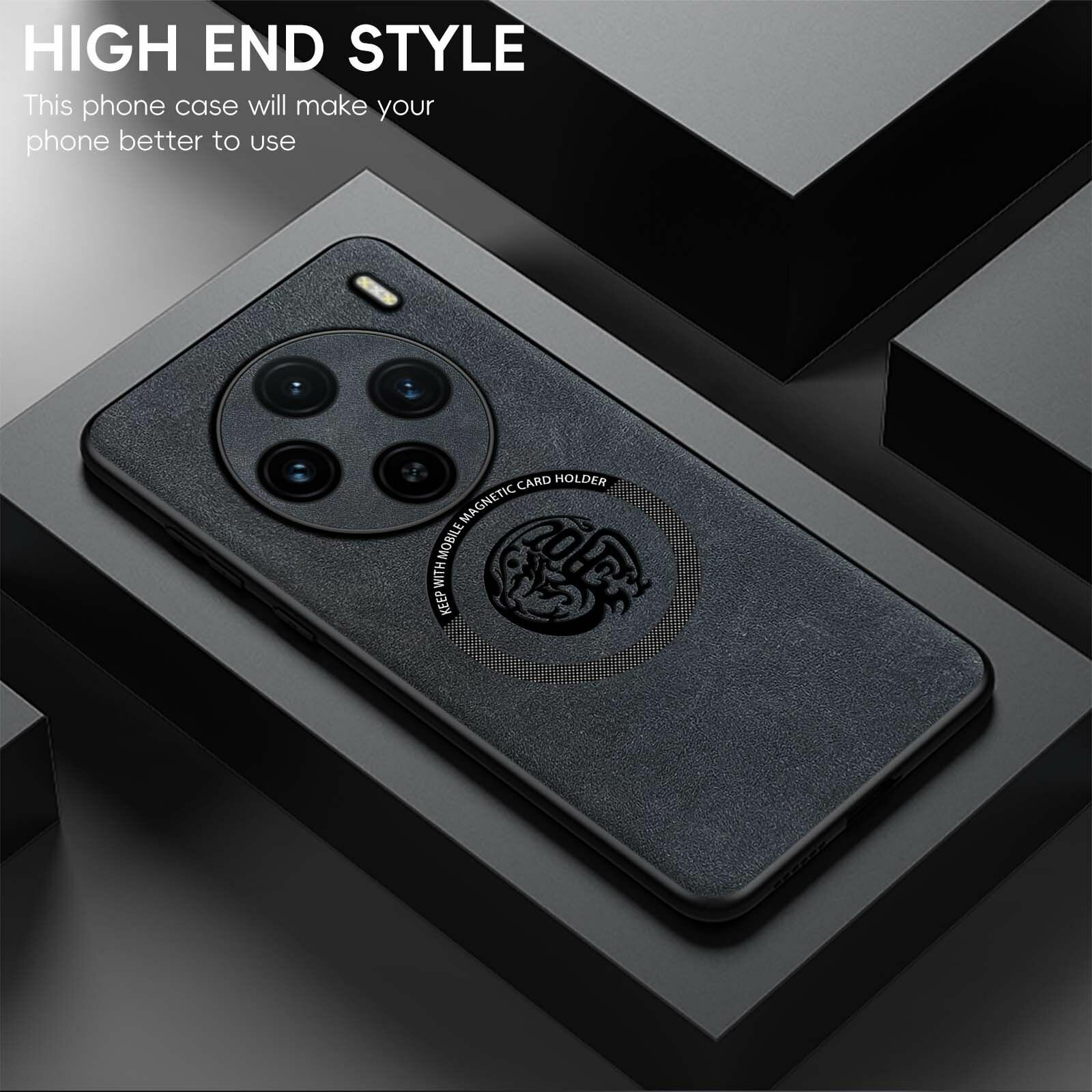 Чехол для смартфона Vivo X100 5G( Виво X100) Роскошная кожа magsafe противоударный , Защита от падения, Корпус мобильного телефона с защитой камеры