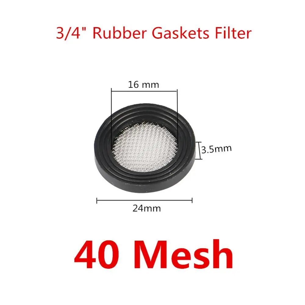 10 шт./лот, уплотнительное кольцо, прокладка шланга, плоская резиновая шайба с фильтрующей сеткой для втулки крана, резиновые прокладки 1/2 дюйма, 3/4 дюйма, 40 сеток