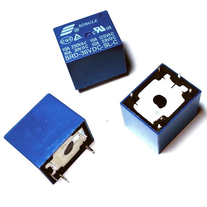 Герметичные реле Songle 5 шт, 10A, 3-48В 36V