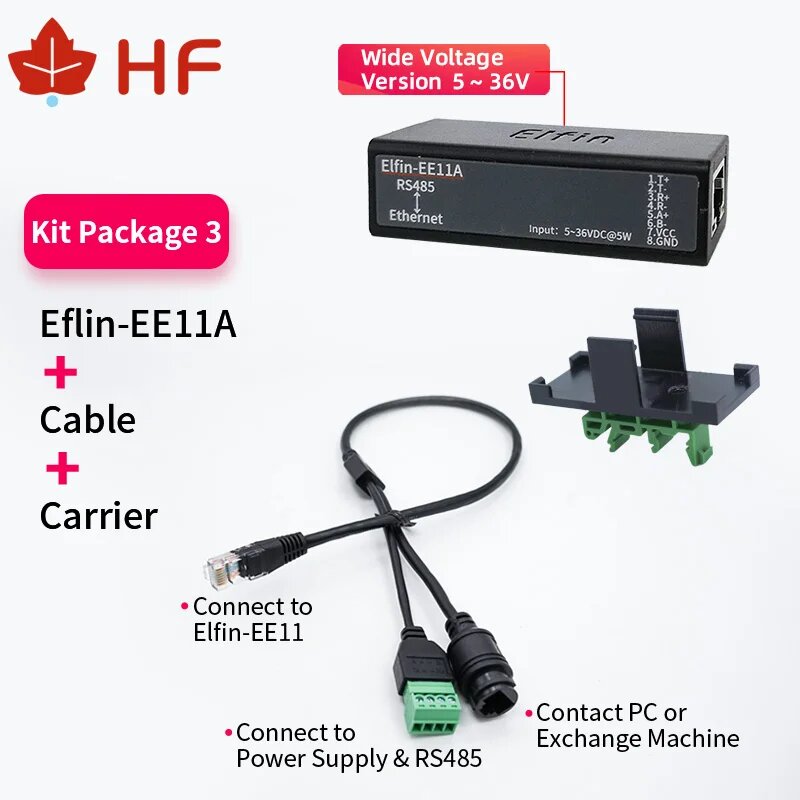 Elfin-EE11A RS485 TCP/IP модуль, extended pin kit