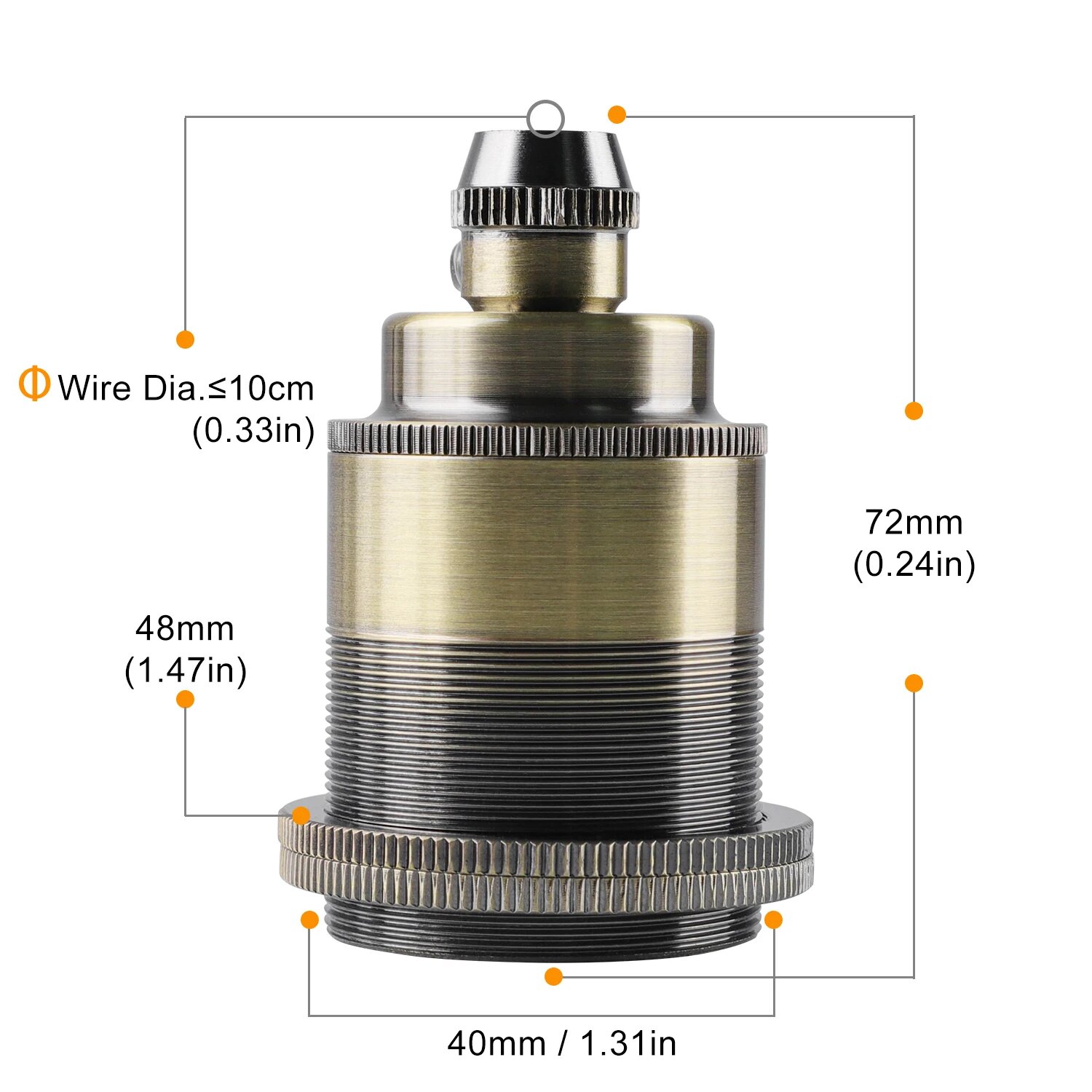 GANRILAND Винтажный керамический патрон E26 E27 green