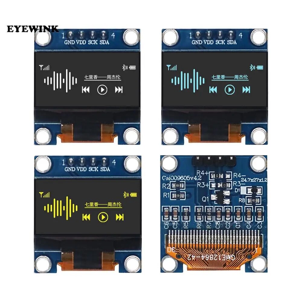 1 шт./лот 4-контактный синий/белый 0,96x64 5,5-дюймовый светодиодный ЖК-дисплей OLED для Arduino 0,96 "IIC SPI Communicate 3,3 в-5 в