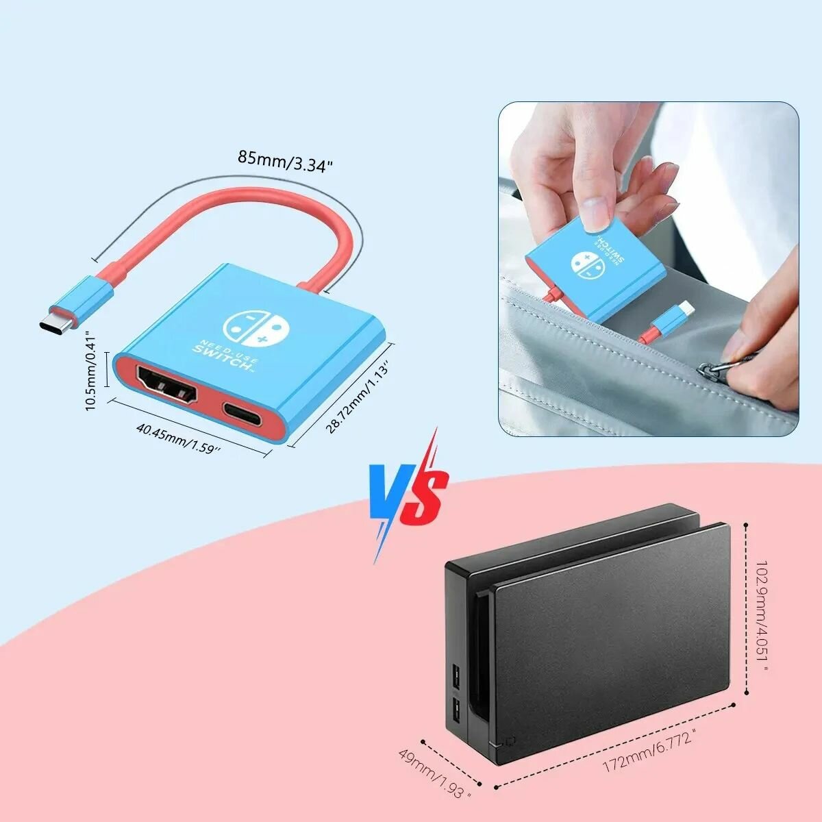 Концентратор TYPE - C для док - станции Nintendo Switch с HDMI, базовая - станция.