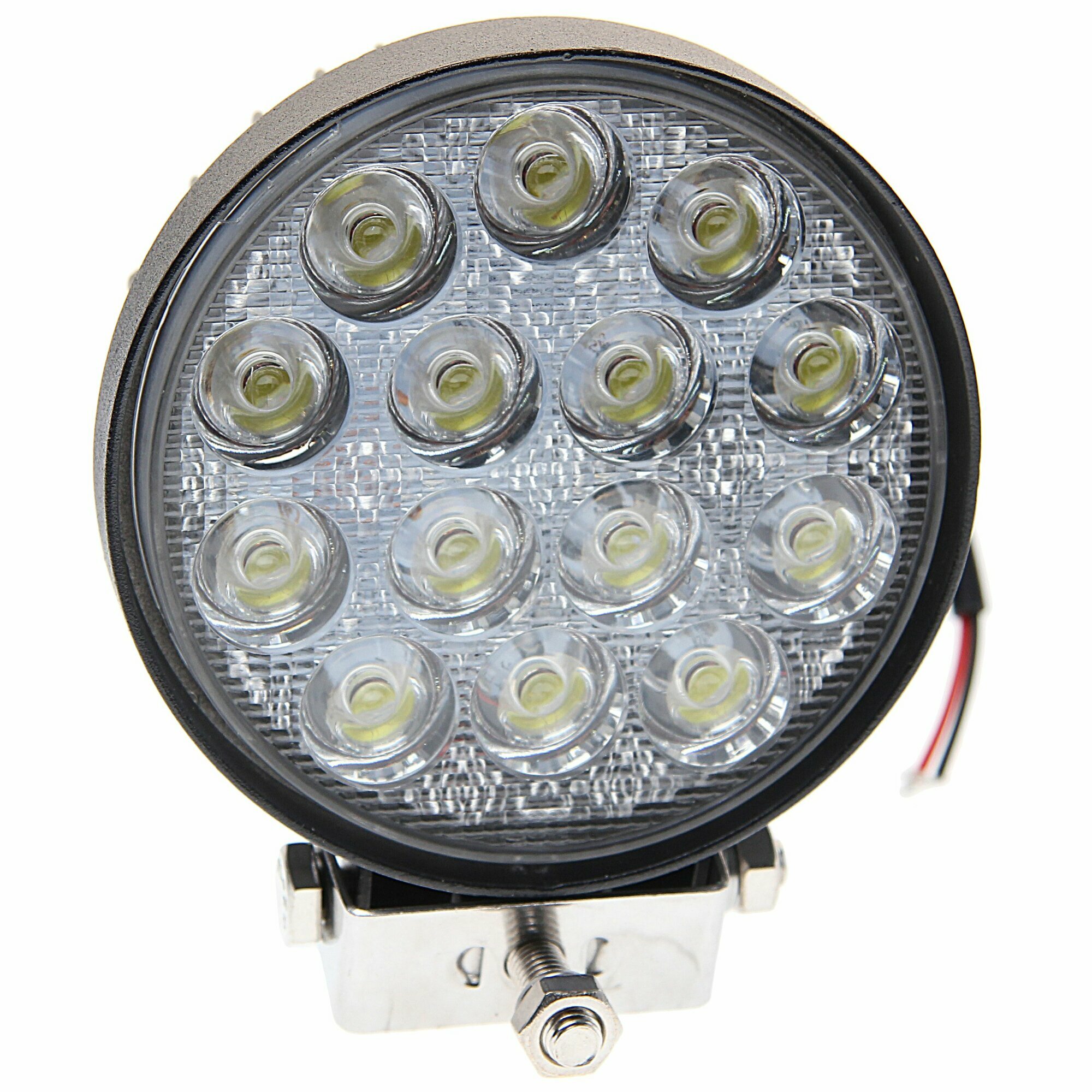 Фара рабочего света круглая 116х116x70мм 42Вт (14 LED) рассеянный свет (Flood) 12-24V MEGAPOWER