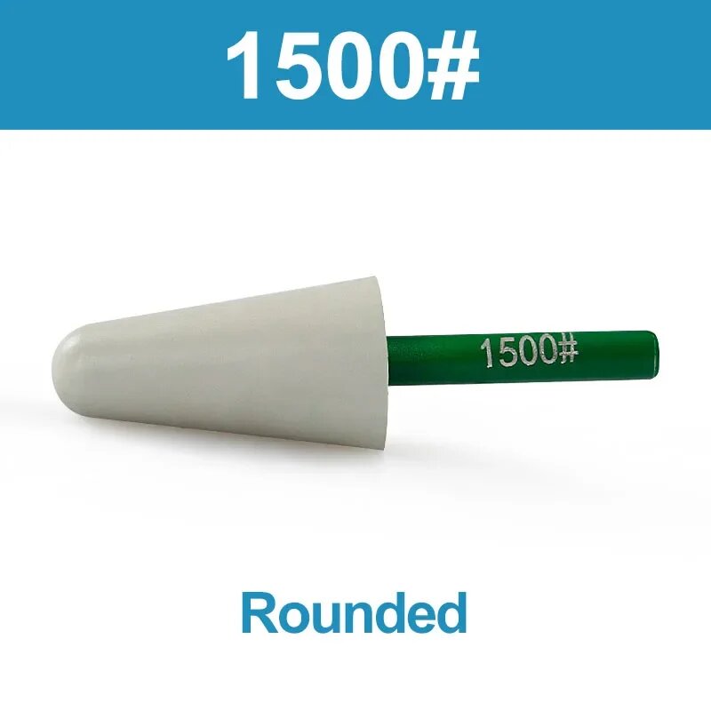 Алмазный небольшой шлифовальный круг, коническая шлифовальная головка из смолы, вращающийся инструмент для полировки камня, резьбы, обработки боров, комплект Round head 1500Girt