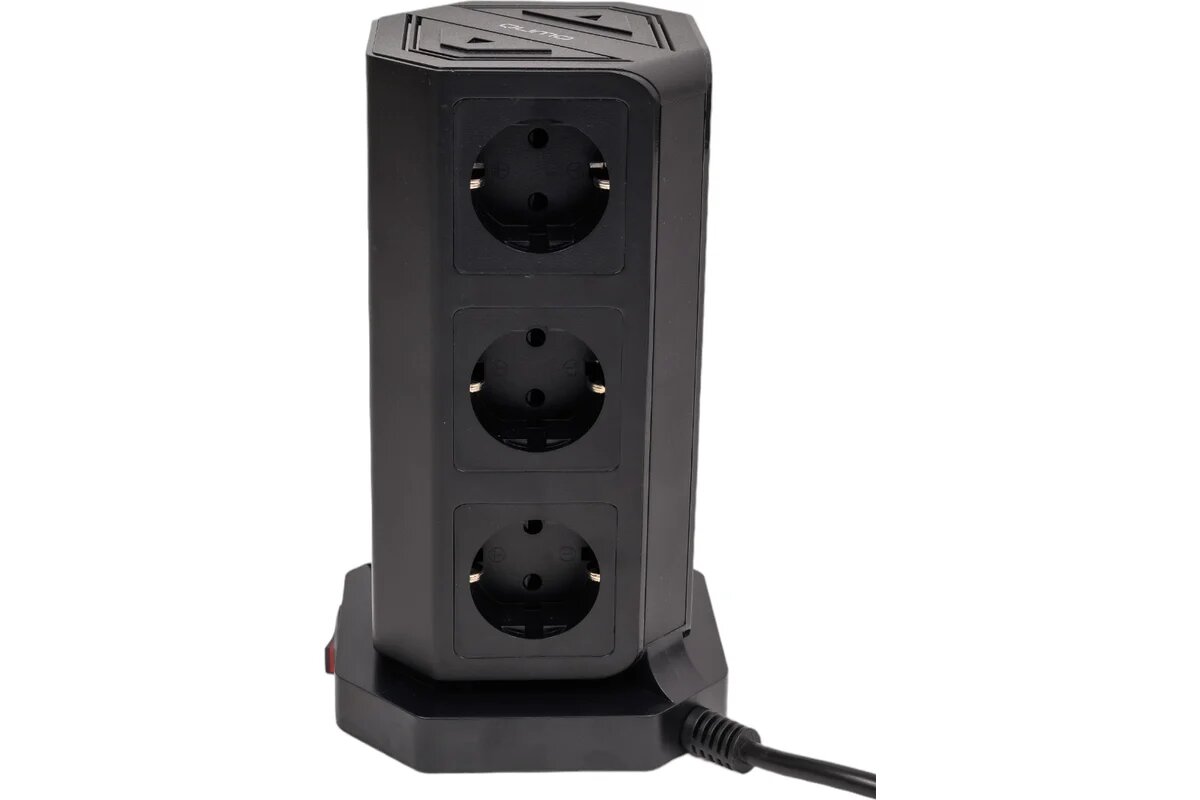 QUMO Power Tower PRO PD 8SP4U P-0004 сетевой фильтр, 9 розеток USB-C 18W, 4 USB, кабель 2м