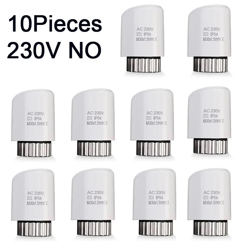 Электрический привод 1/5/10 230В для систем отопления whiteNO 10pcs
