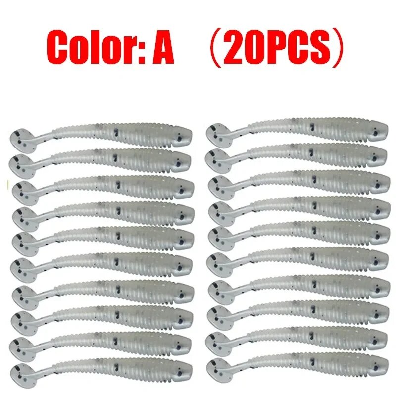 20 шт. силиконовые приманки, Color: A, Белый