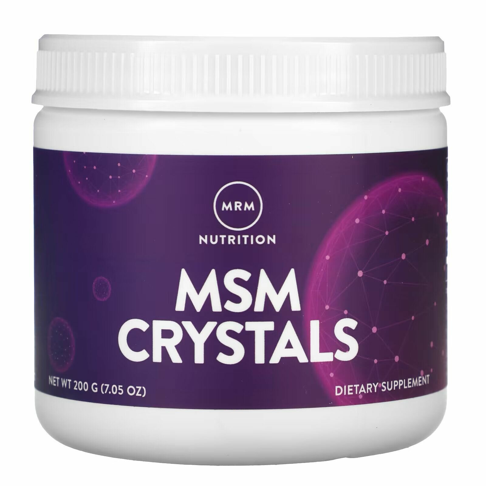 МСМ кристаллы, MSM Crystals MRM, 1000 мг, 200 грамм
