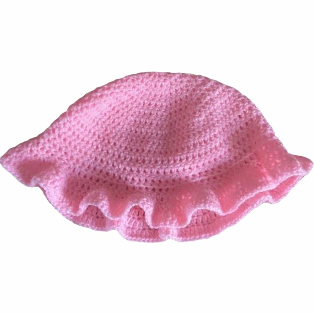 Кружевная шляпка ручной вязки hat-ярко-розовый