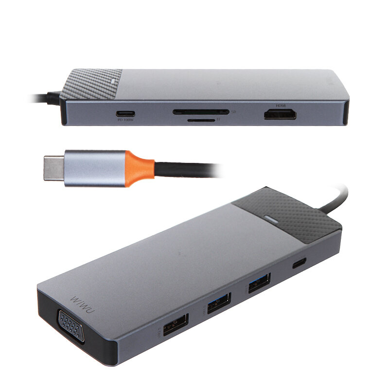 Хаб USB Wiwu Linker A921hv 9-in-1 Usb-c Grey 6976195094046 .
