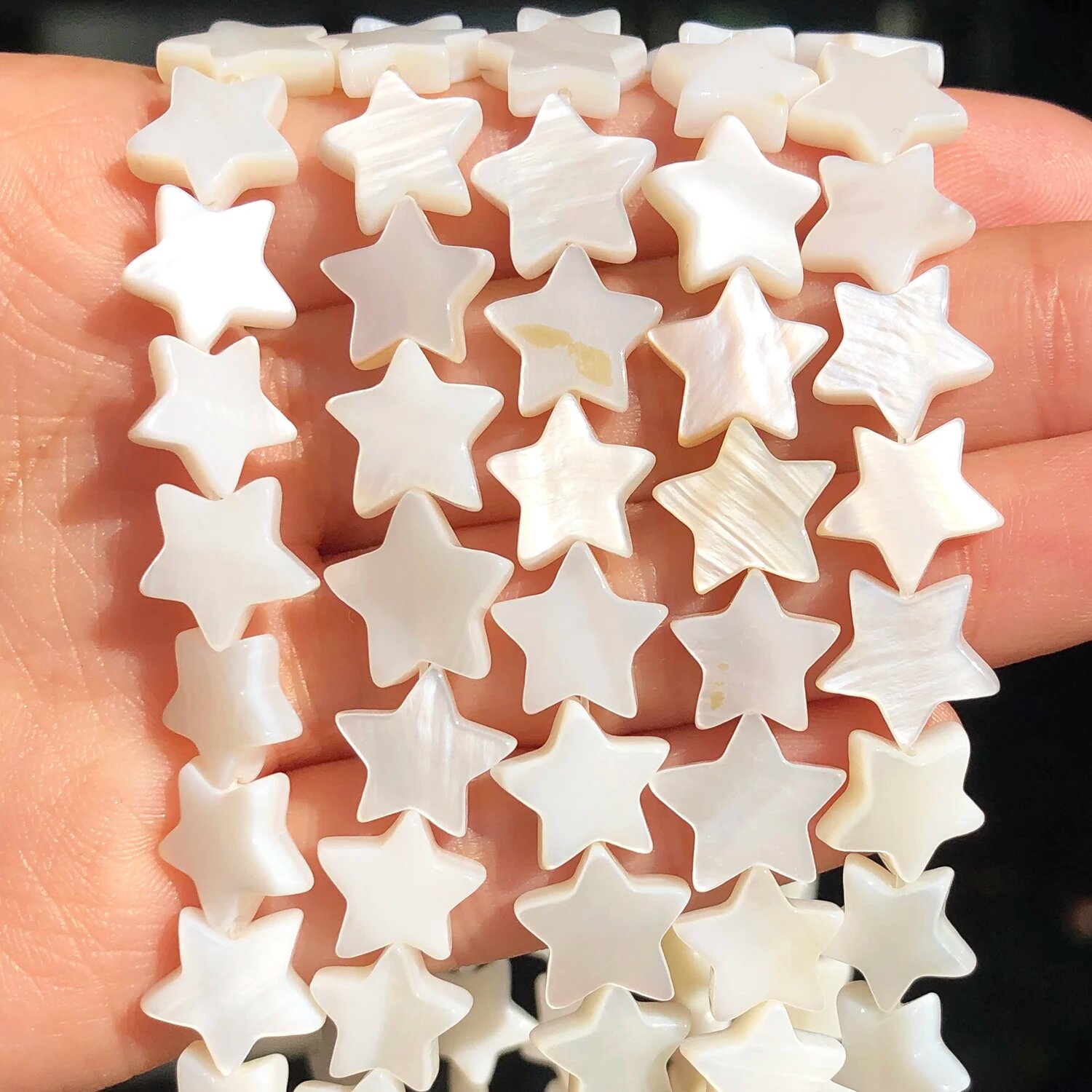 Белые бусины из ракушек AOHAYOOMQ в форме звезды 8mm(52-55pcs)