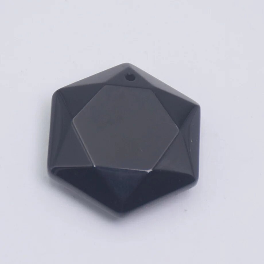 Кулон из лазурита с гексаграммой Давида Черный, Obsidian