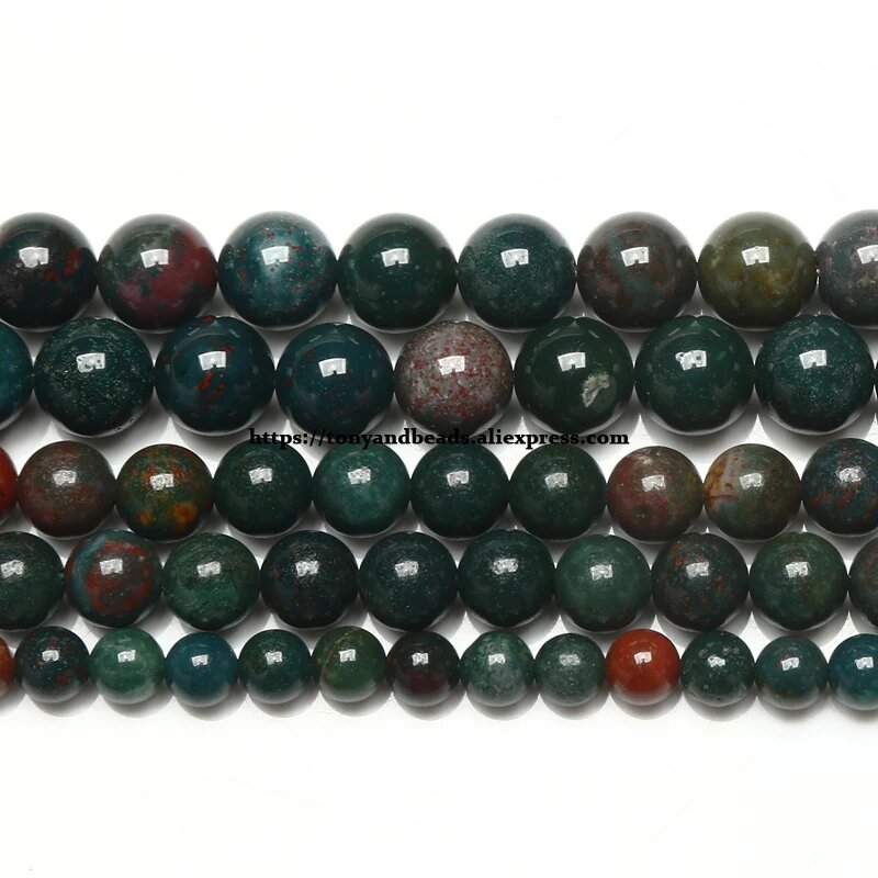 Бусины индийские bloodstone, 6 мм, 59-63 шт.