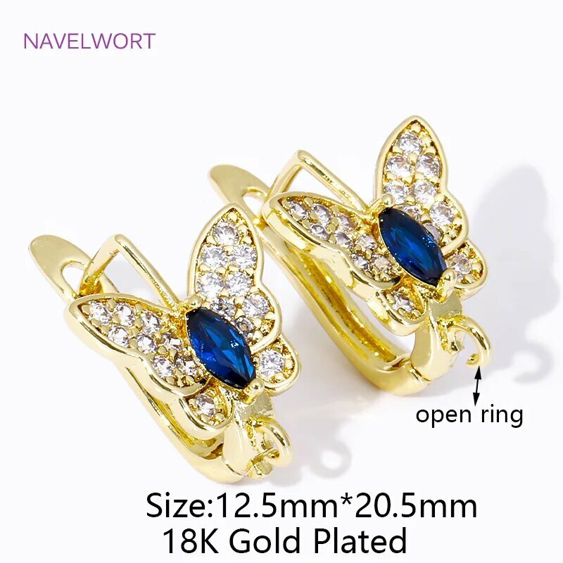 Серьги-бабочки NAVELWORT, 18K Gold Plated, 2 шт.