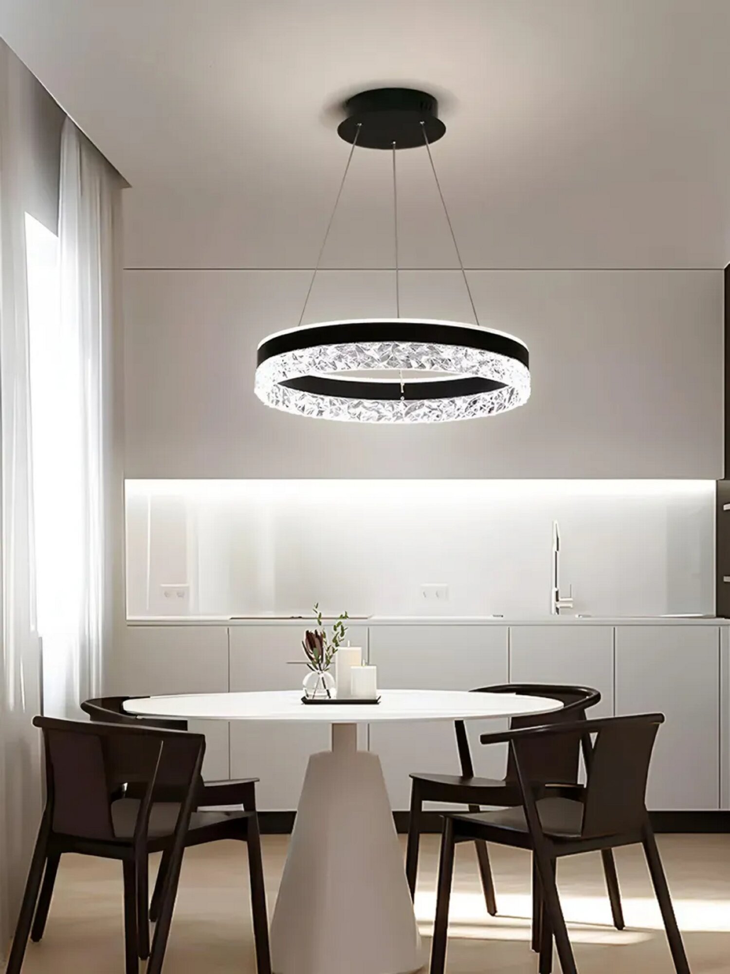 Потолочная подвесная LED люстра Etoile Celeste, черная, светодиодная