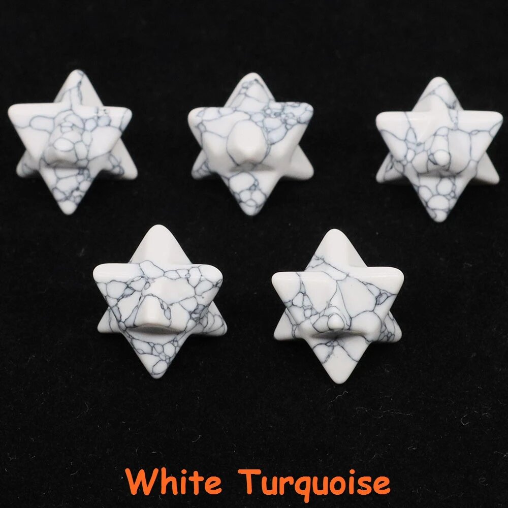 Кристаллы Меркаба Звезды Рейки, набор из 1 штуки Белый, 1 PC, White Turquoise