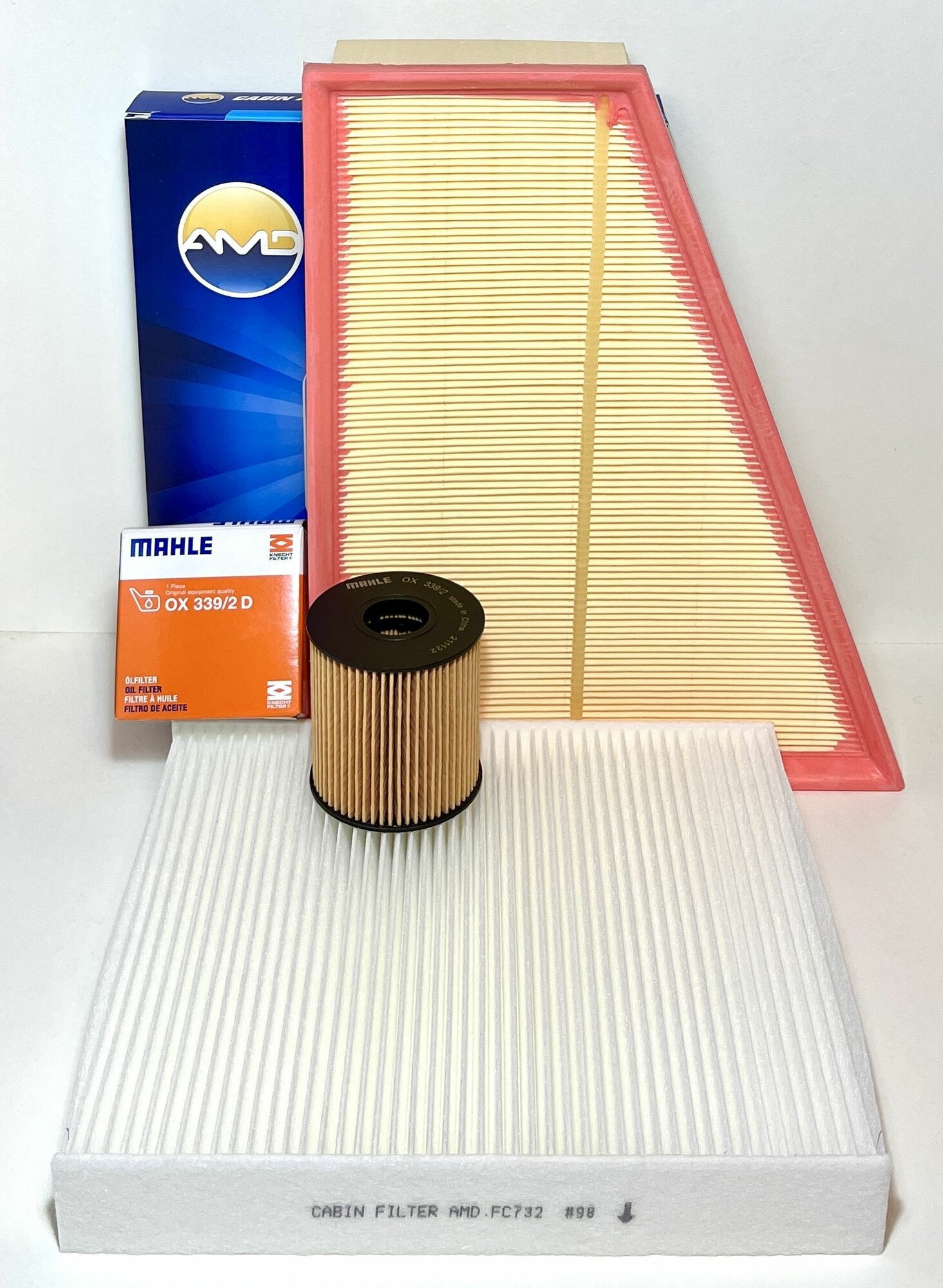 Комплект фильтров Форд Мондео 4 (Ford Mondeo IV 2.0 дизель) AMD Mahle (Фильтр воздушный + масляный + салонный)