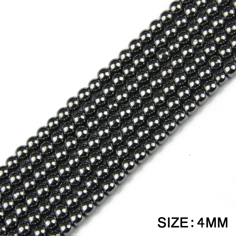 YHBZRET черные гематитовые бусины 3/4/6/8/10 мм 4mm 100pcs
