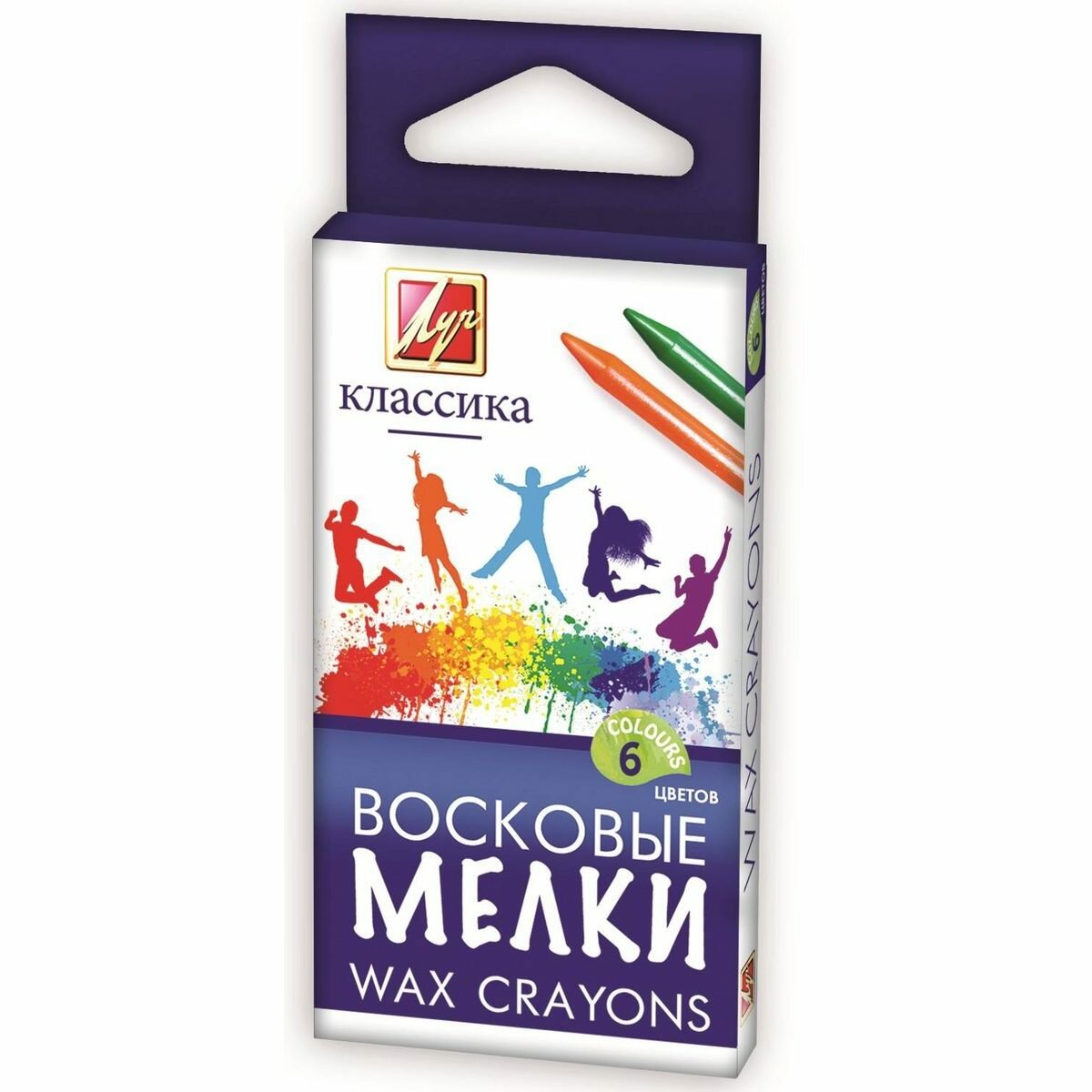 Мелки восковые 6 цветов Луч "Классика" (D=8мм, круглые) картонная упаковка (12С860-08), 58 уп.