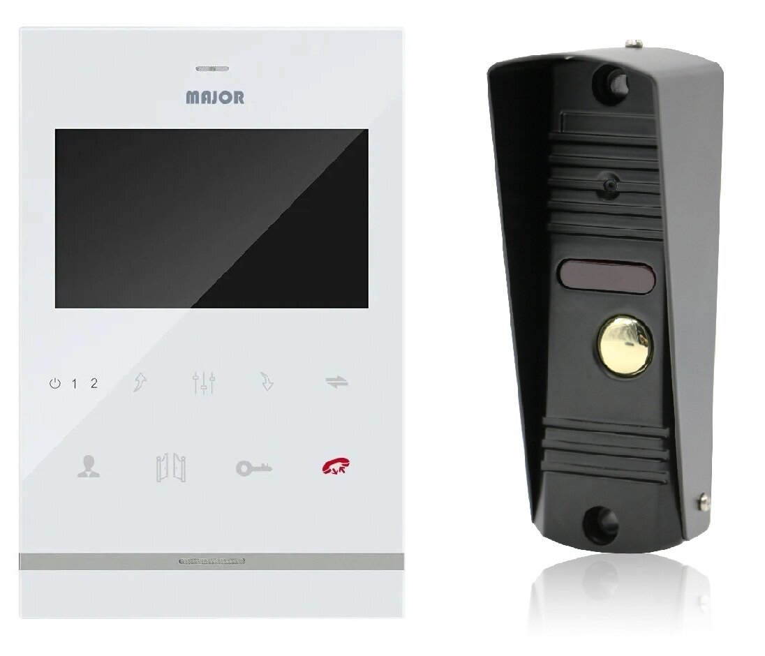 Комплект видеодомофона Solo для дома, дачи, квартиры 4.3" с уличной вызывной панелью(черной), режим "не беспокоить", видеодомофон