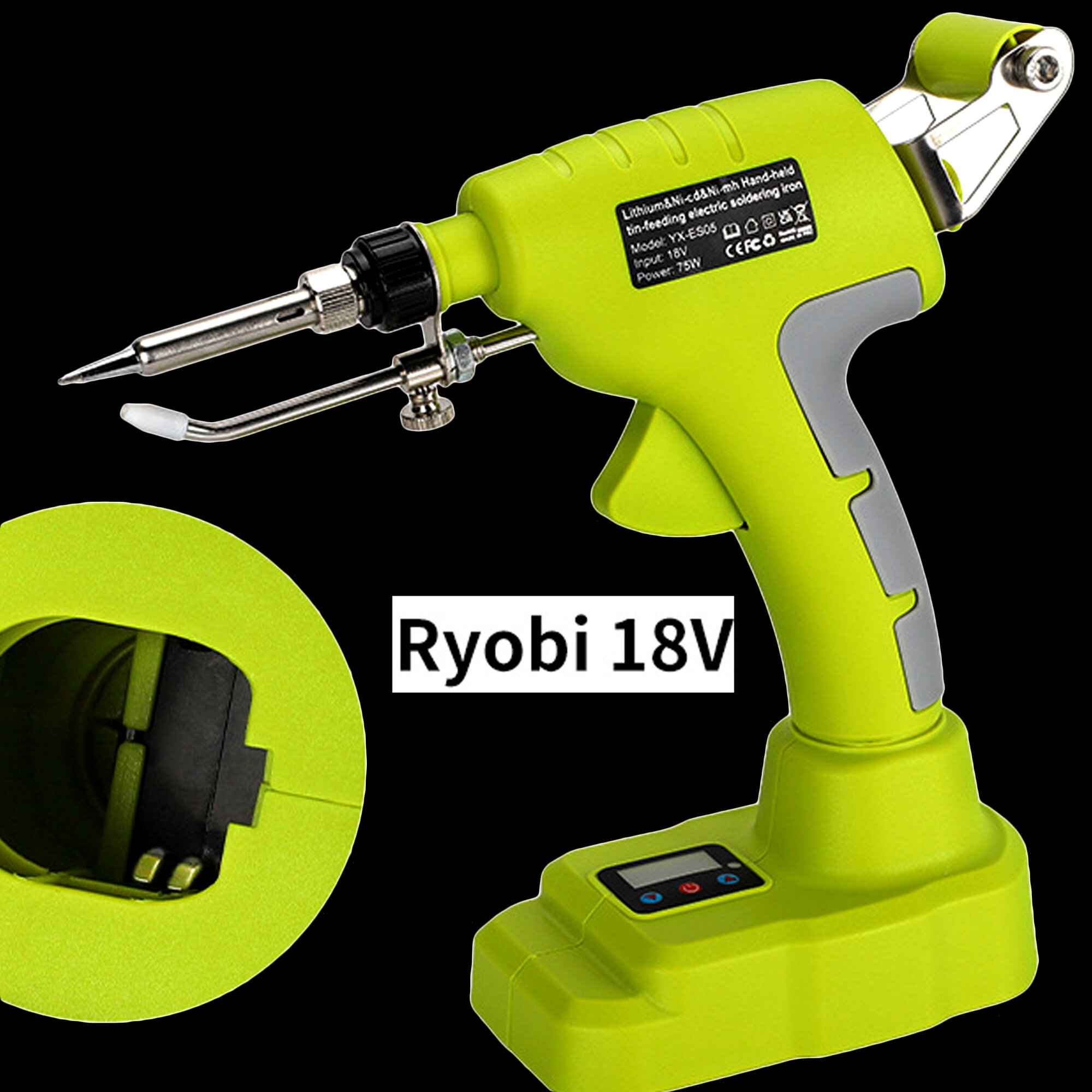 LUB-nt, подходит для комплекта беспроводных паяльников Ryobi с аккумулятором 18 В, светодиодной цифровой сварочной горелки мощностью 75 Вт (без аккумулятора)