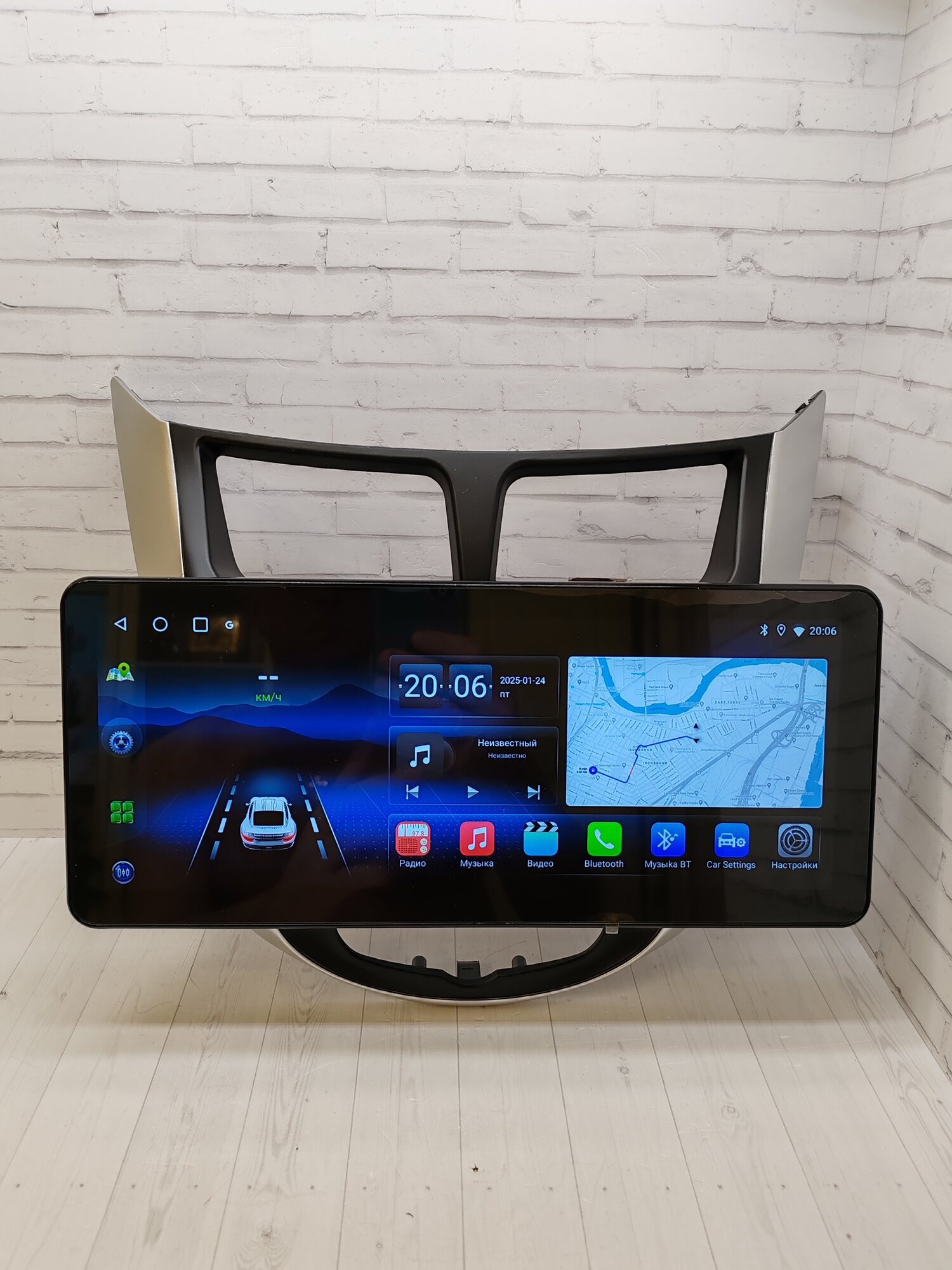 Магнитола андроид, экран 12,3', CarPlay, WiFi, GPS, USB, Блютуc, для Хёндэ Солярис-1, Акцент (Hyundai Solaris, Accent) 2010-16г