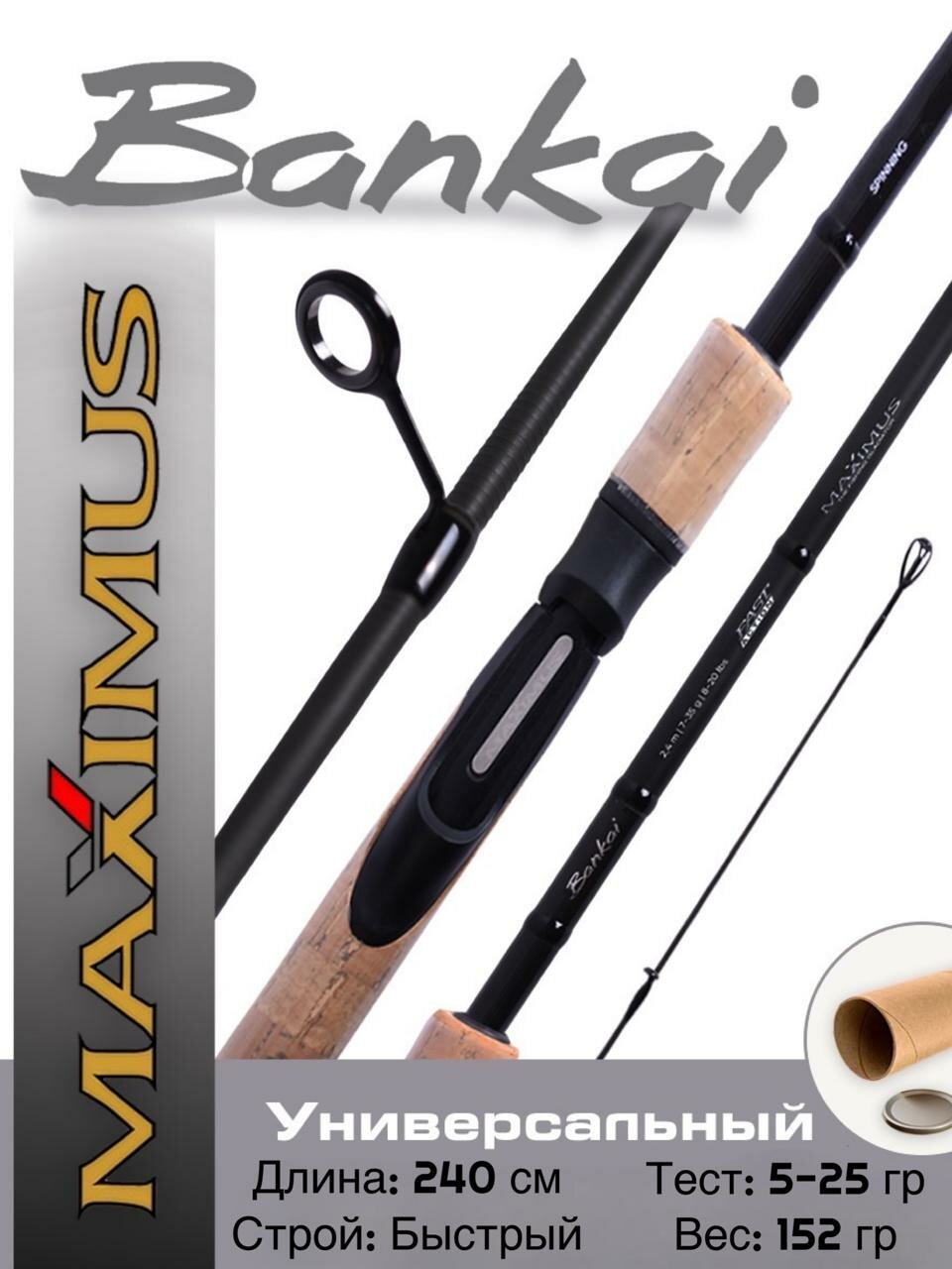 Спиннинг для рыбалки на щуку Maximus Bankai 24ML 240 см тест 5-25 гр