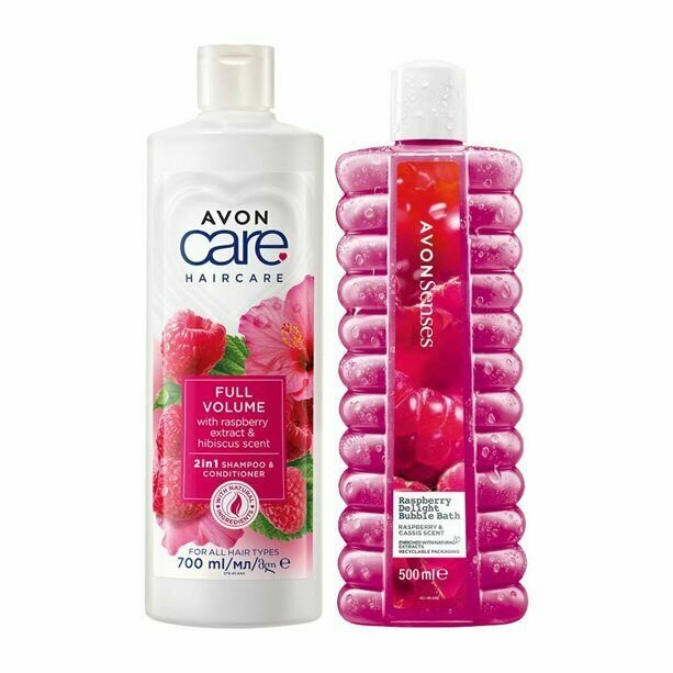 Набор для волос и тела "Малиновое удовольствие".