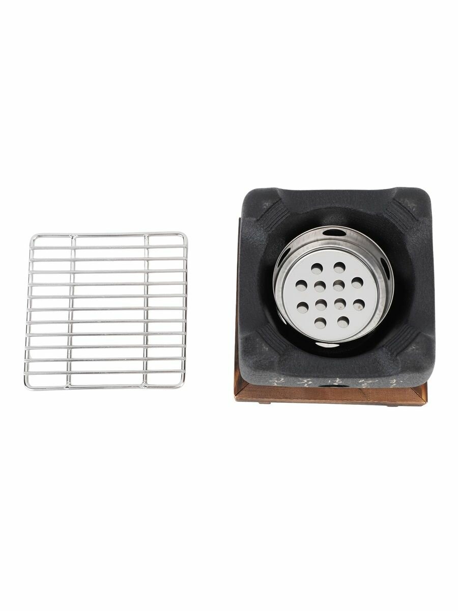 Мини-портативная японская угольная печь для семейного барбекю, небольшая квадратная печь с быстрым нагревом для гриля, многофункциональный компактный дизайн 4,7 x 4,7 x 4,3 дюйма