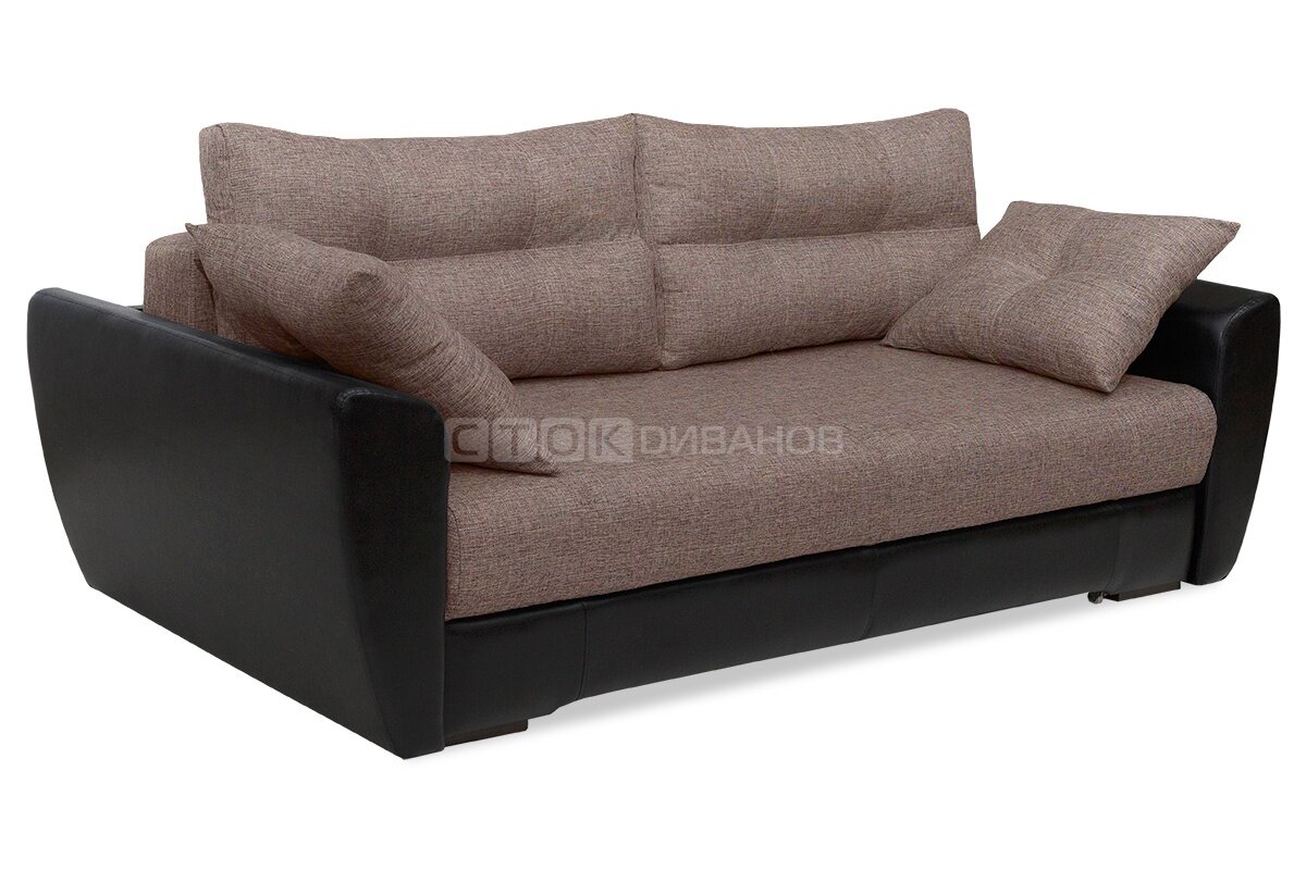 Диван Сток Диванов Амстердам, toffee, рогожка, 230 см, механизм еврокнижка