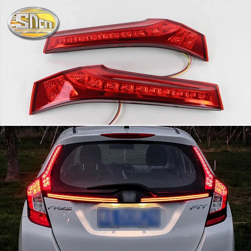 2 шт. для Honda Jazz Fit 2014 - 2019 2020 SNCN Автомобильный светодиодный задний фонарь, задний бампер, стоп светильник сигнал, автомобильная лампа, декоративная лампа