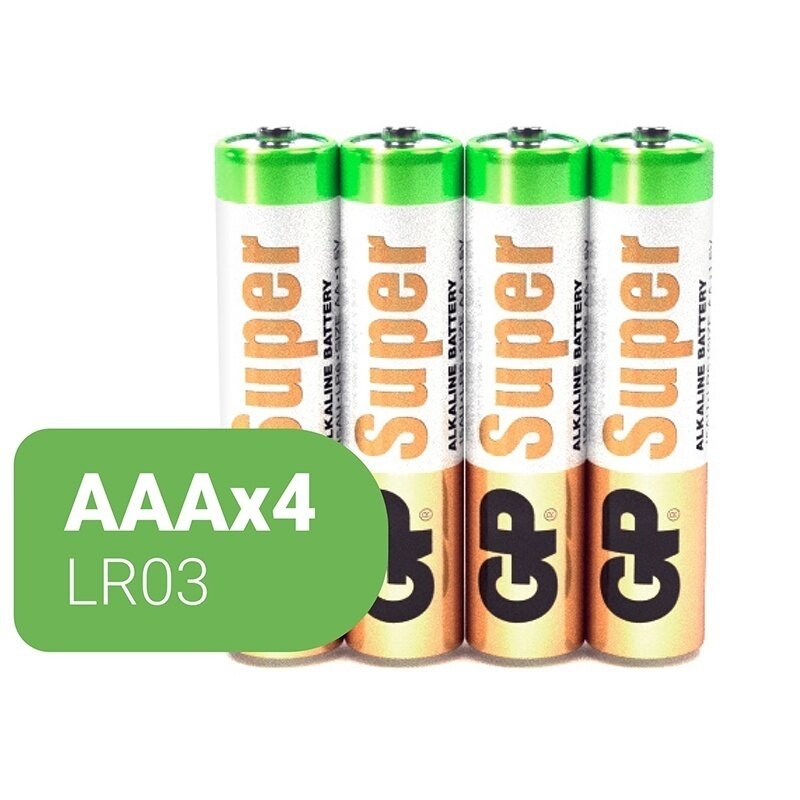 Батарейки GP Super эконом AAA, LR03, 24A алкалиновые 4 шт (24ARS-2SB4)