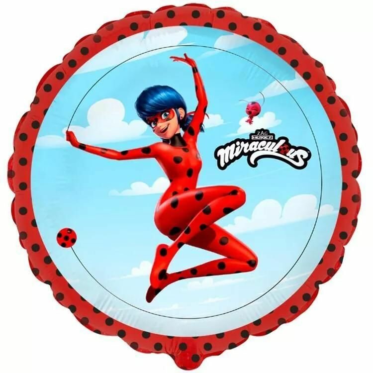 Воздушный шар Веселая затея "Леди Баг в полете", фольгированный, 18 дюймов