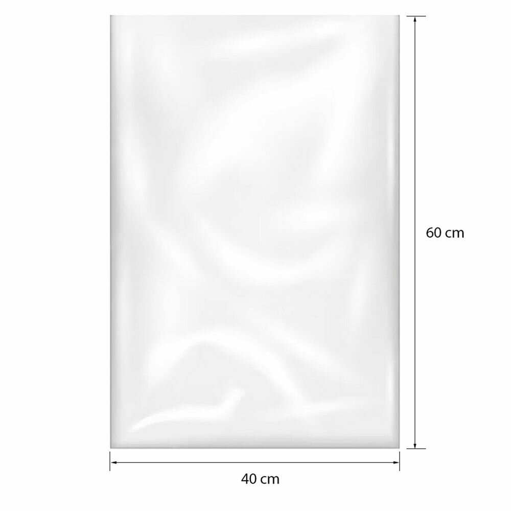 Фасовочные пакеты КНР прочные, первичный ПВД 40х60 см, комплект 100 шт, 40 мкм