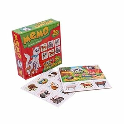 Настольная игра Рыжий кот "Домашние любимцы, Мемо" 30 фишек (МП-0366)