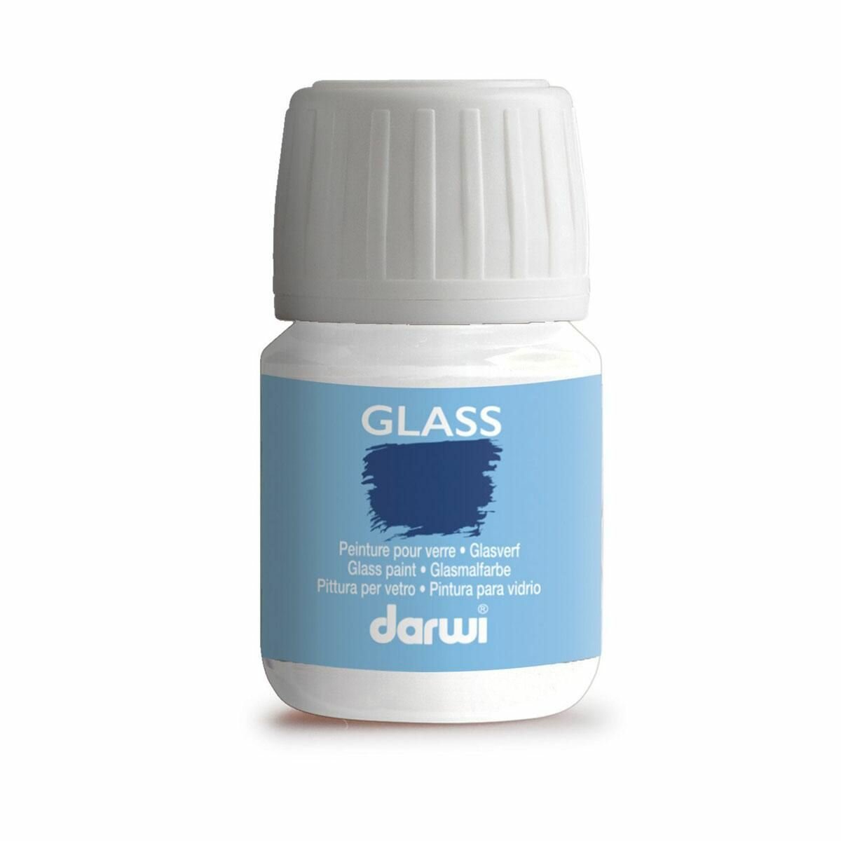 Акриловая краска Darwi "Glass", для стекла, цвет 010, белая, 30 мл, DA0700030